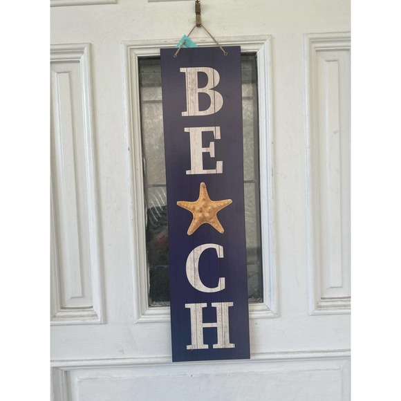 Handmade | Wall Decor | Beach Starfish Seashell Summer Sign Wall Decor ...
